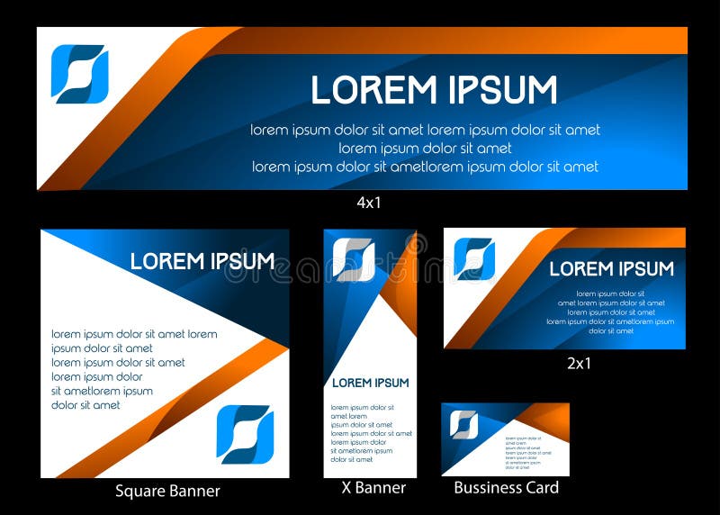 ADV PACK 1 Blue Company Banner Advertisement Corporate Set Stock Vector ...