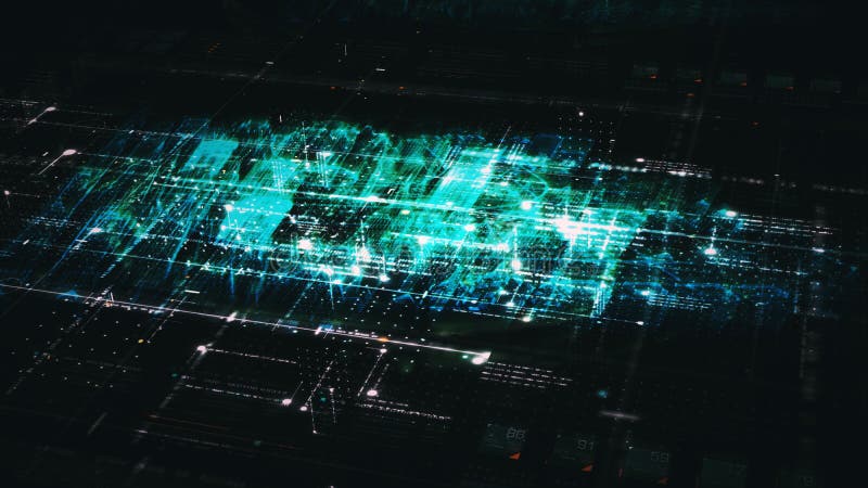 Advance Data Matrix Cyber Environment Display Stock Illustration ...