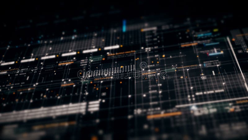 Advance Data Matrix Simulation UI Background Stock Illustration ...