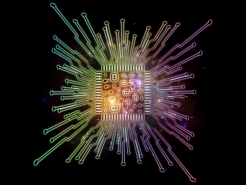 Advance of Digital Processor Stock Illustration - Illustration of ...