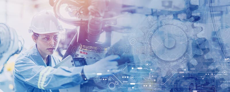 Advance Engineering Industry Expert High Skill Staff Worker Working ...