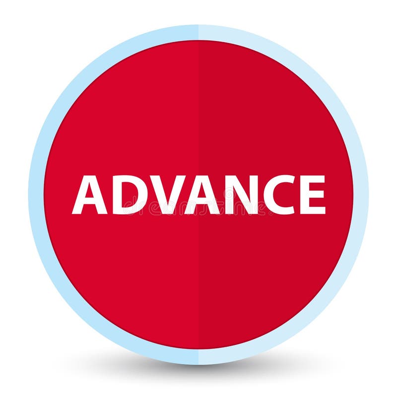 Advance Flat Prime Red Round Button Stock Vector - Illustration of text ...