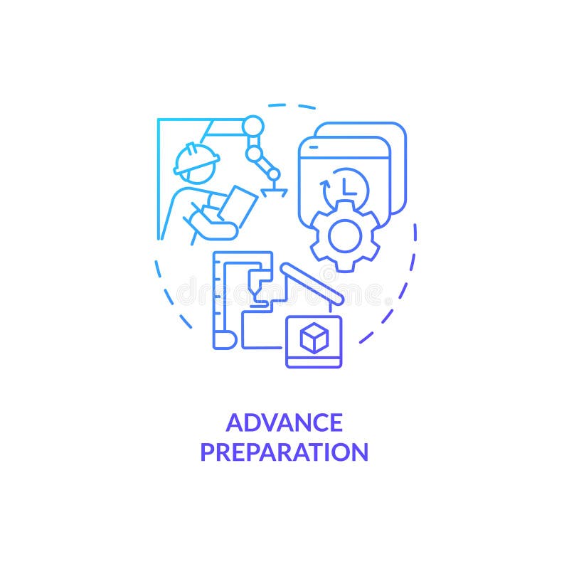 Advance Preparation Blue Gradient Concept Icon Stock Illustration ...