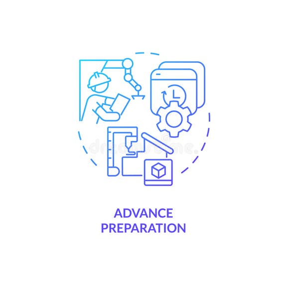 Advance Preparation Blue Gradient Concept Icon Stock Vector ...