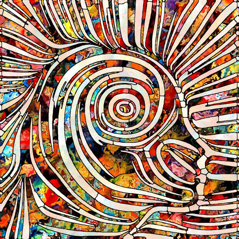 Advance of Stained Glass stock illustration. Illustration of head ...