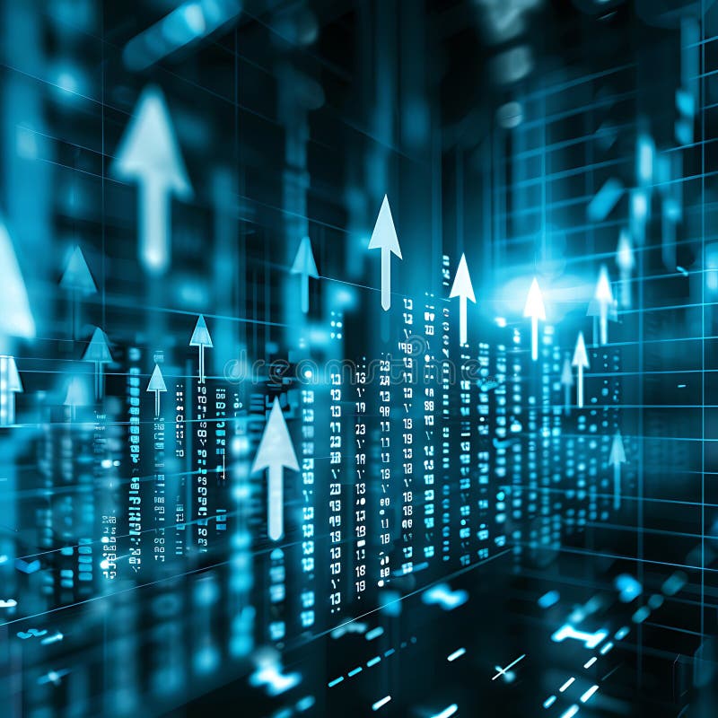 Advance Technology Based Numbers Lights and Views in the Close Up Shape ...
