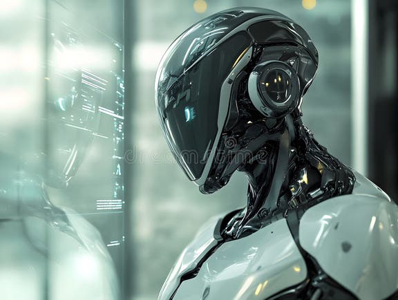 Advanced AI Android Robot with Sleek Design and Futuristic Cyber ...