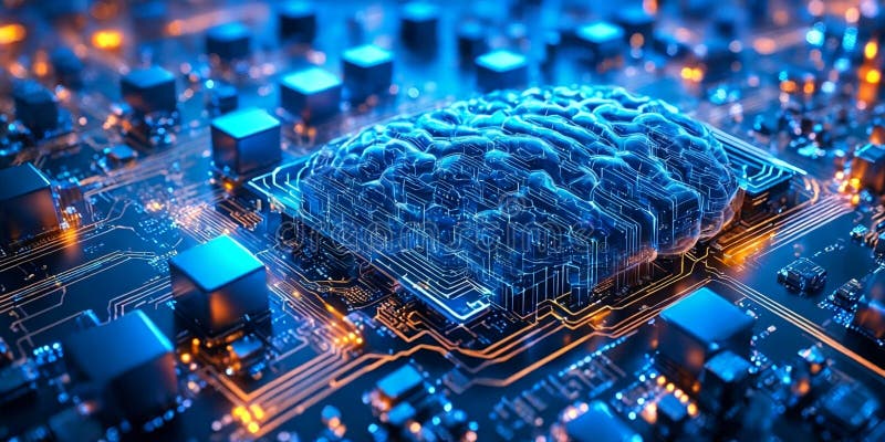 Advanced AI Chip Processing Technology Stock Illustration ...