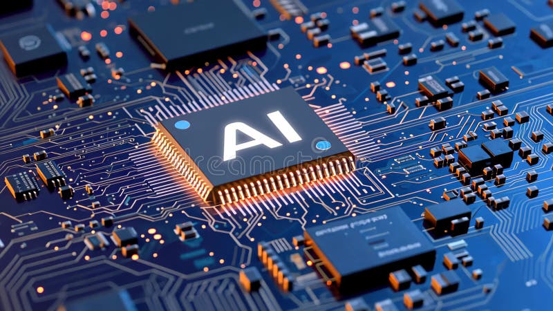 Advanced Ai Computer Microprocessor Integrated Into Circuit Board Ai