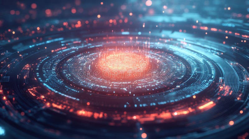 Advanced Ai Core Radiating Energy in a Digital Sanctuary Stock ...