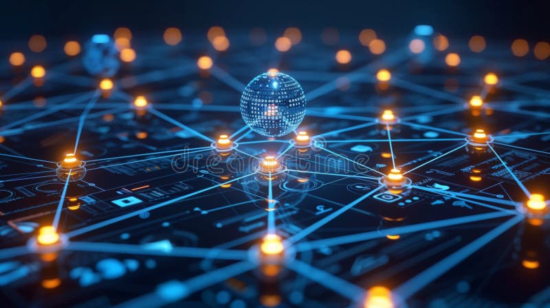 Advanced AI Network Visualized on a Digital Interface for Social Media ...