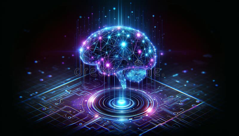 Advanced AI Neural Interface Stock Illustration - Illustration of ...