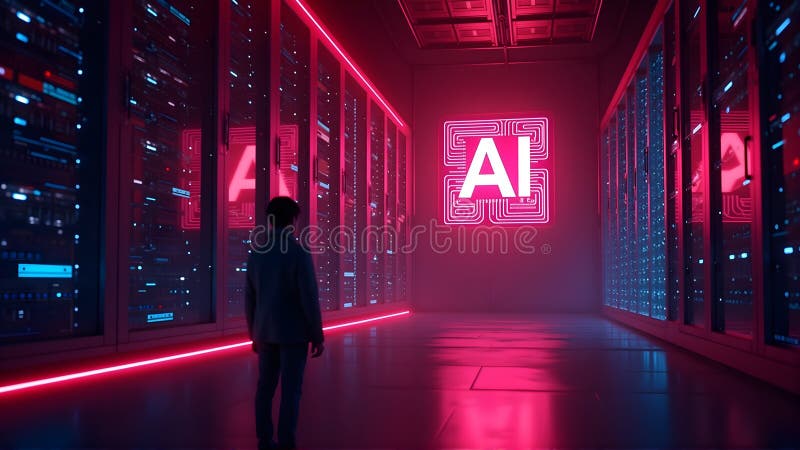 Advanced AI Server Room: Future of Technology Stock Illustration ...