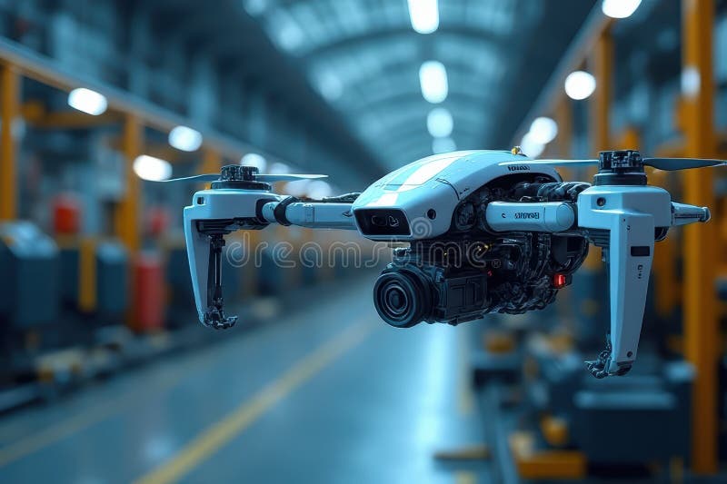 Advanced AI-Vision Guided Robotic Control Stock Illustration ...