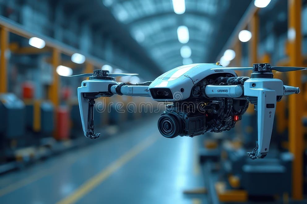 Advanced AI-Vision Guided Robotic Control Stock Illustration - Illustration of environments ...