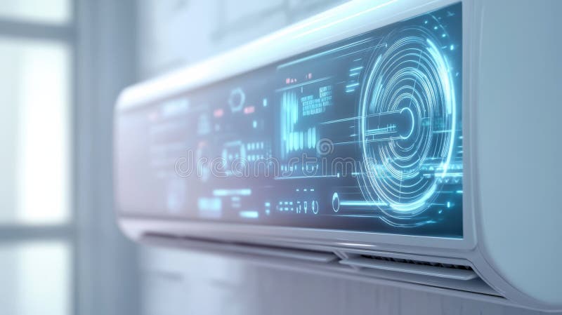 Advanced Air Conditioning Unit Displaying Digital Controls and Settings ...