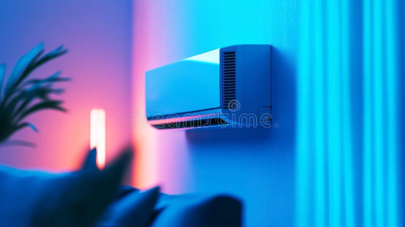 An Advanced Air Conditioning Unit Installed on the Wall of a Stylish ...