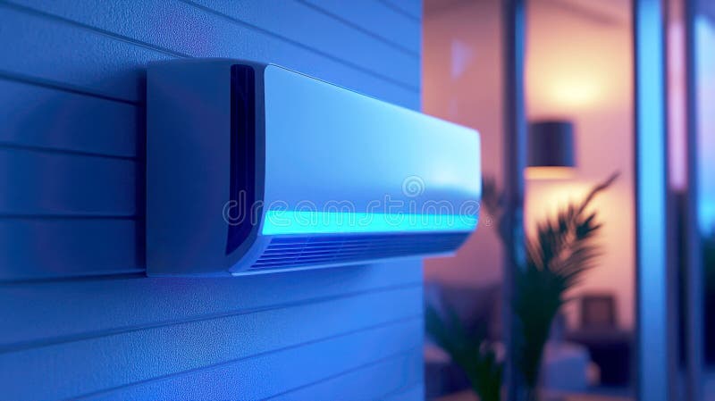 An Advanced Air Conditioning Unit Installed on the Wall of a Stylish ...