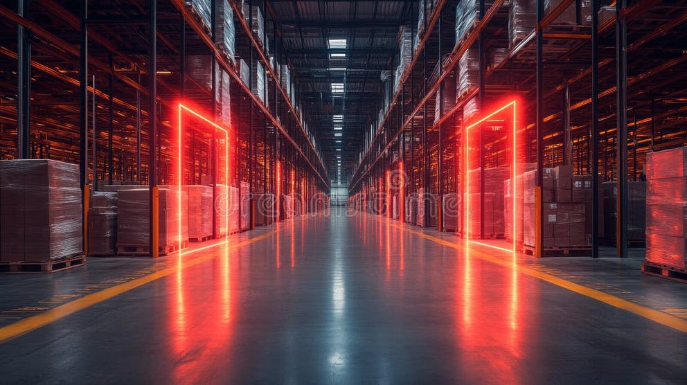 Advanced AMR with Obstacle Detection Navigating a Busy Warehouse during ...