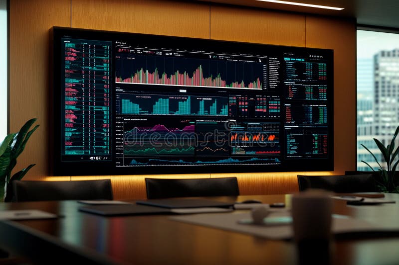 Advanced Analytics Dashboard Displayed in a Modern Corporate Office ...