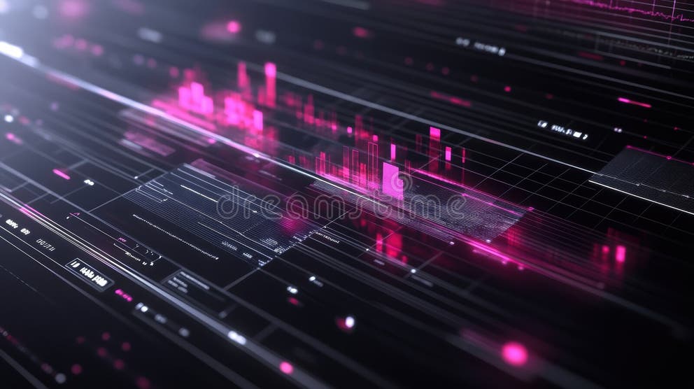 An Advanced Analytics Display Featuring a Series of Stacked Area Graphs ...