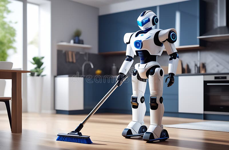 Advanced Android Conducting Household Chores, Highlighting Efficiency ...