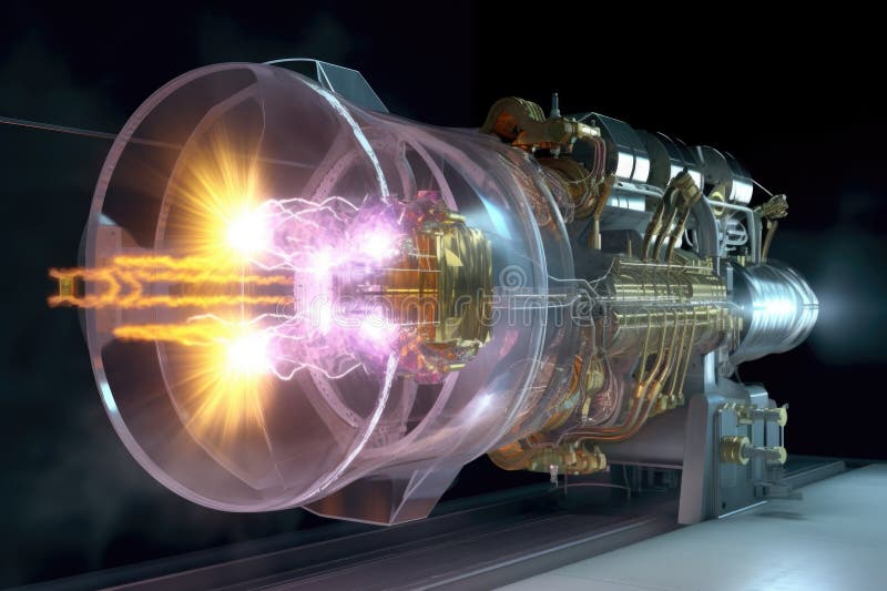 Advanced Antimatter Propulsion System with Exhaust Stock Illustration ...