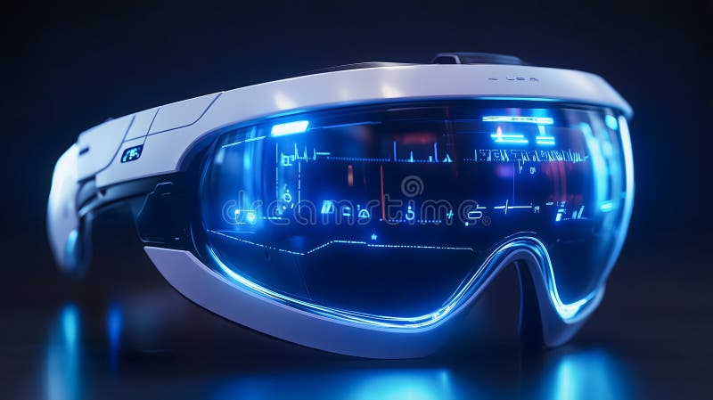 Advanced AR Goggles with Futuristic Data Interface Stock Illustration ...