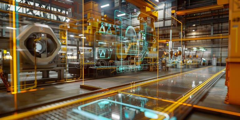 Advanced AR Technology on a Smart Manufacturing Floor Stock Image ...