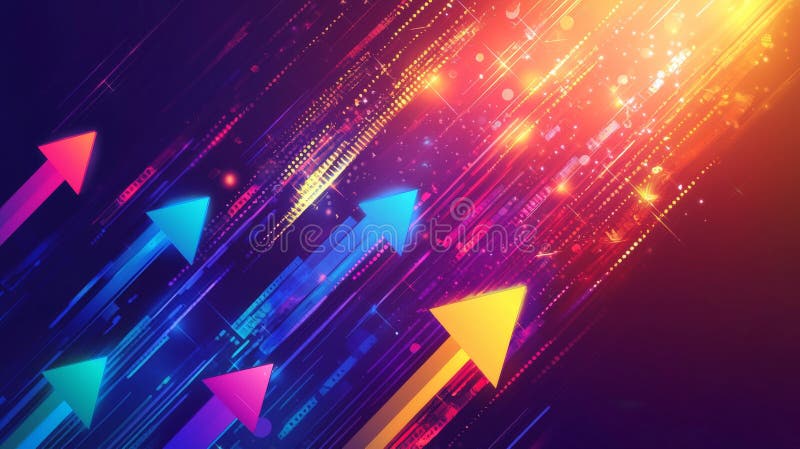 Advanced Arrow Chart with Lively Colors and Digital Design. Stock Photo ...