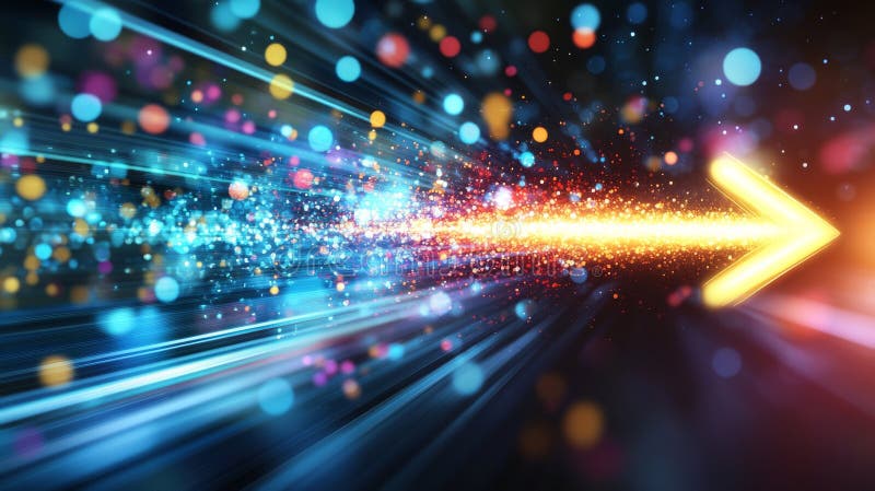 Advanced Arrow Graph Highlighting Upward Light Movements Stock Photo ...