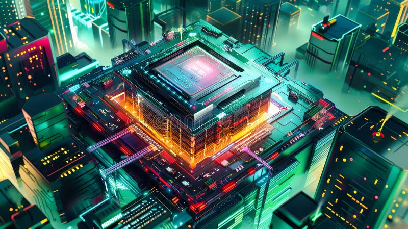 An Advanced Artificial Intelligence Chip Glows Brightly Amidst ...