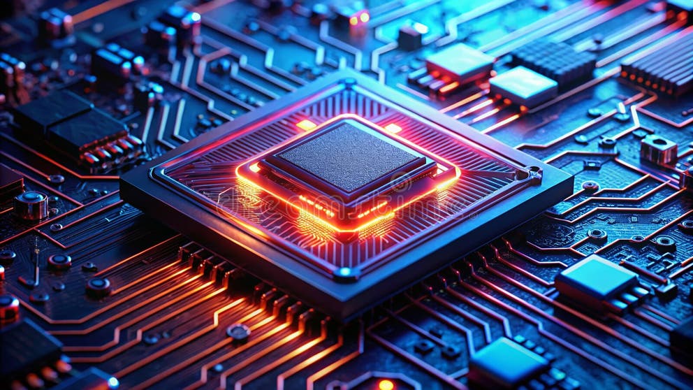 Advanced Artificial Intelligence Microchip Circuit Board Deep Dive into ...