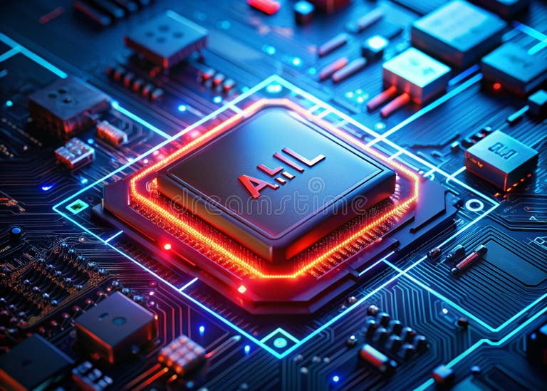 Advanced Artificial Intelligence Processing Unit Illuminating the ...