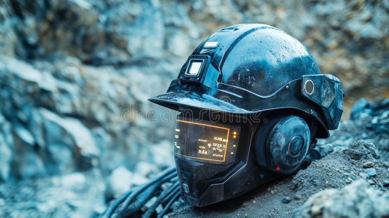 Advanced Augmented Reality Helmet Left in a Rugged Mining Environment ...