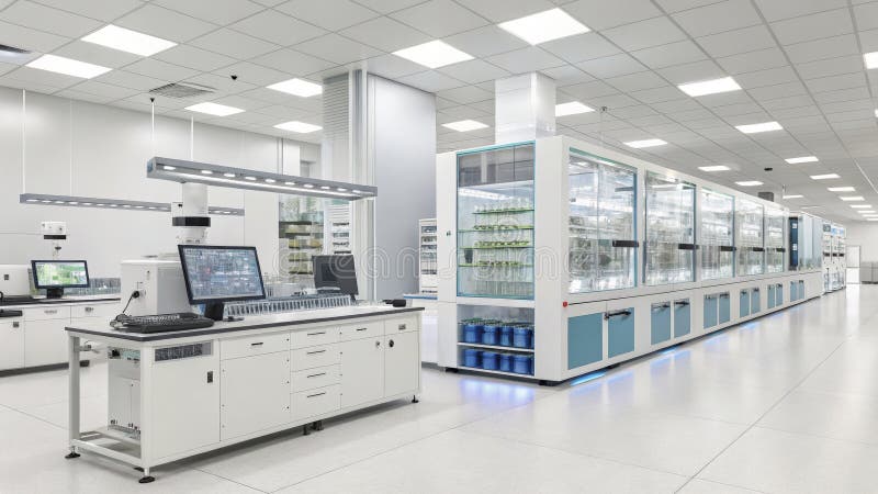 Advanced Automated Bioreactor Laboratory Cleanroom Stock Illustration ...