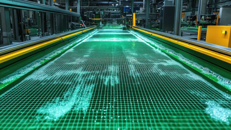 Advanced Automated Industrial Conveyor System in Factory Environment ...