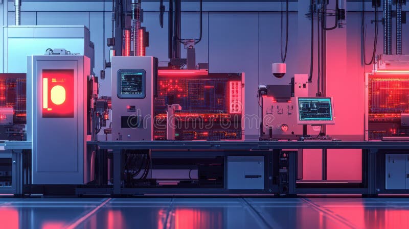 Advanced Automated System Inspecting Computer Parts with Red-lit ...