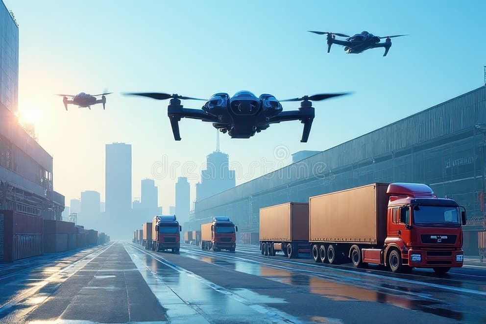 Advanced and Autonomous Supply Chain Transformation Stock Illustration ...