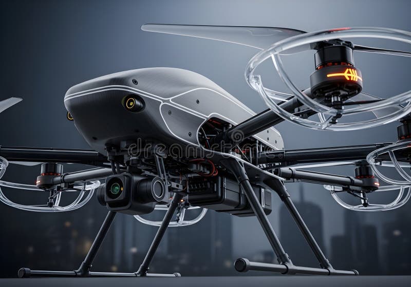 Futuristic Professional Grade Drone Stock Illustrations – 3 Futuristic ...