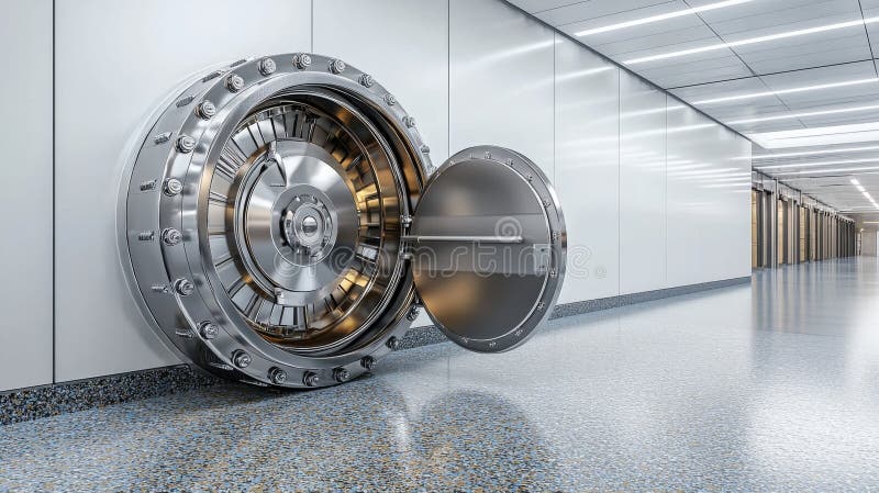 Advanced Bank Vault System Open in a Modern Security Facility during ...