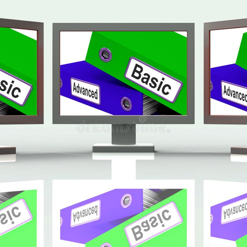 Basic Advanced Buttons Shows Version or Features Stock Illustration ... Basic Advanced Buttons Shows Version or Features Stock Illustration ...