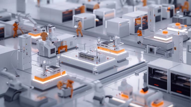 Advanced Battery Pack Factory Floor Featuring Collaboration between ...