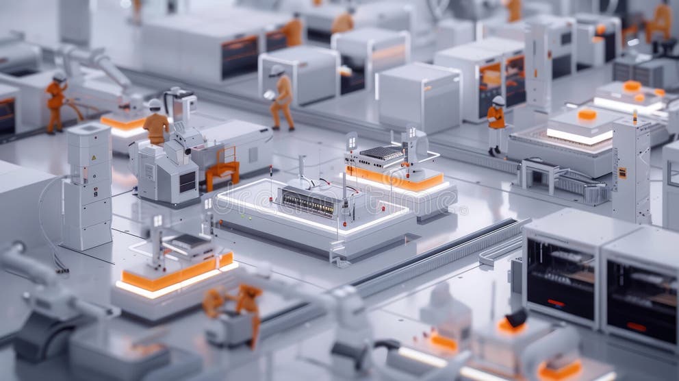 Advanced Battery Pack Factory Floor Featuring Collaboration between ...