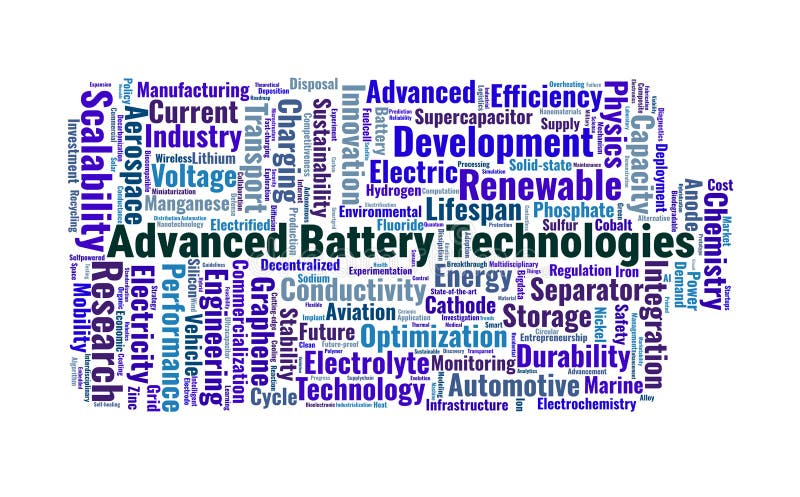 Advanced Battery Technologies Word Cloud. Key Concepts in Energy ...
