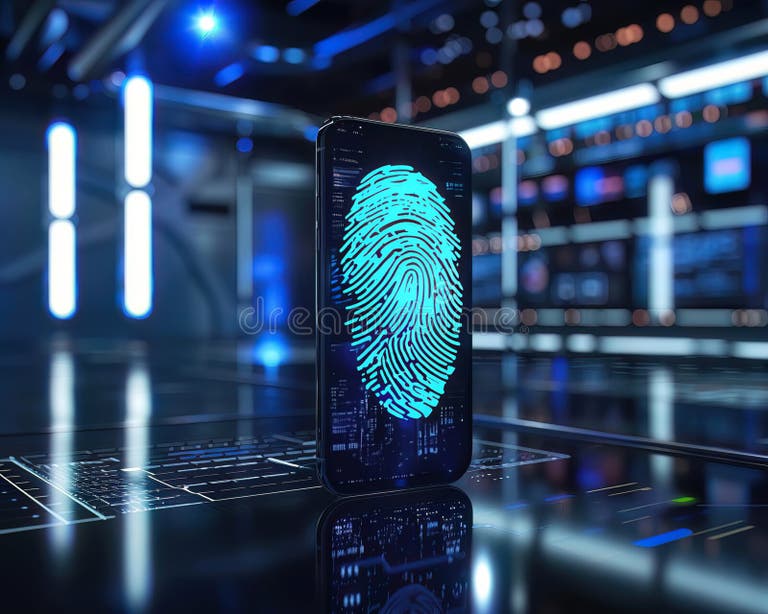 Advanced Biometric Authentication on a Phone in a Dark Sleek ...