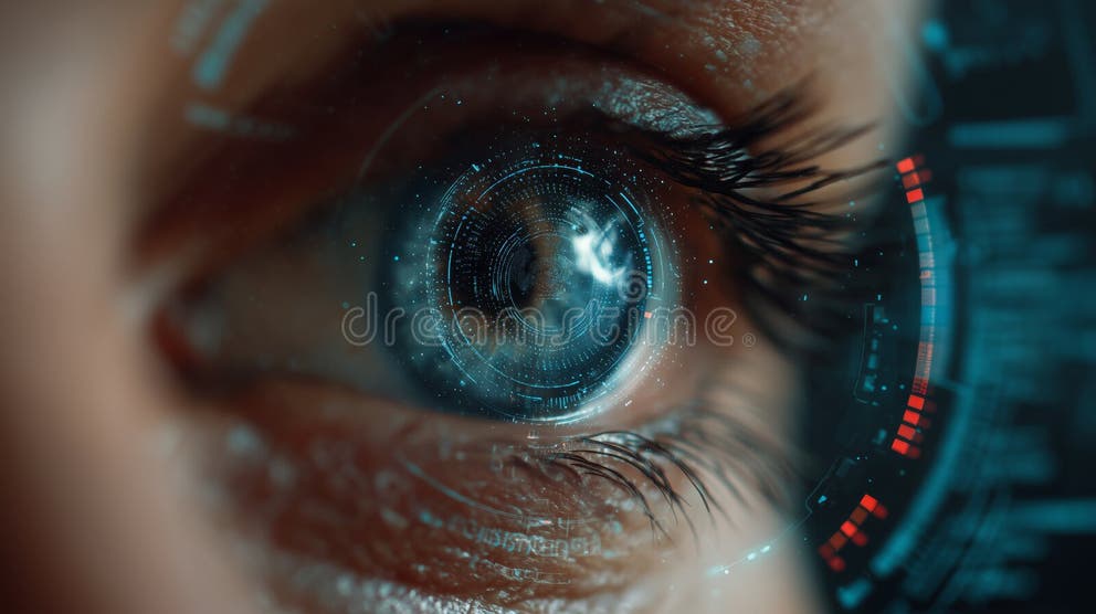 Advanced Biometric Technology Showcasing an Eye Scanning System for Secure Identification Stock ...