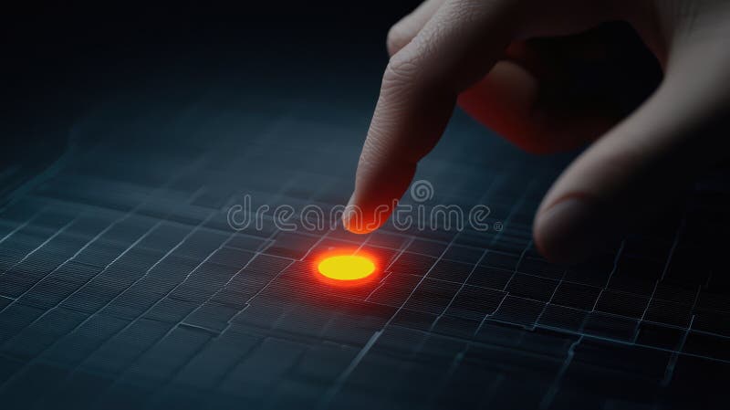 Advanced Biometric Verification Screen with Glowing Touchpoint ...