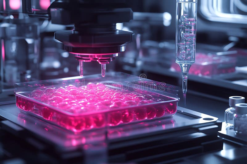 Advanced Biotech Laboratory Microscopic Spheres in Automated Process ...