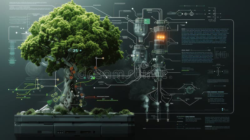 Advanced Biotech System Supporting Tree Growth Stock Image - Image of ...